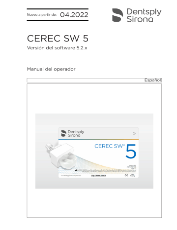 Dentsply Sirona CEREC SW 5.2.x Instrucciones de operación | Manualzz