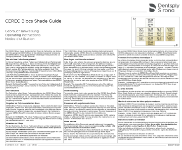 Dentsply Sirona CEREC Blocs, Shade Guide Bedienungsanleitung | Manualzz