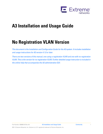 Extreme Networks Cloud A3 Guide | Manualzz