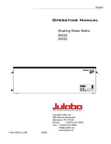 Julabo SW23 Operation Manual | Manualzz