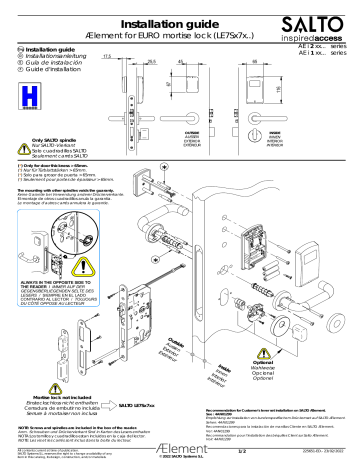 Salto Ælement Electronic Lock Installation guide | Manualzz