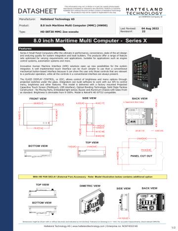 Hatteland Technology HD 08T30 MMC-2xx-xxxxAx Datasheet | Manualzz