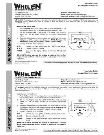 Whelen LCPHOTO Installation Guide | Manualzz
