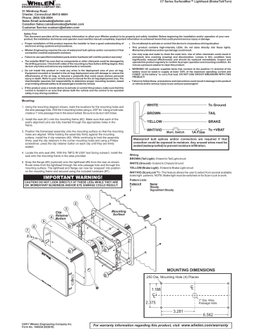 Whelen C7BTTC Installation Guide | Manualzz