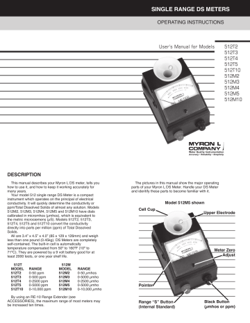MYRON L DS Meters Single Range Operation Manual | Manualzz