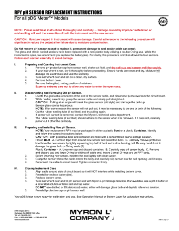 MYRON L RPY pH Operation Manual | Manualzz