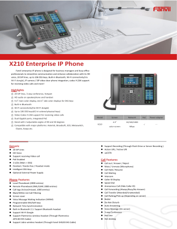 Fanvil X210 V1 Datasheet | Manualzz