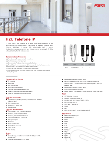 Fanvil H2U Ficha de dados | Manualzz