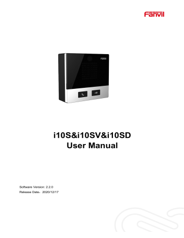 Fanvil i10S/i10SV/i10SD User Manual | Manualzz