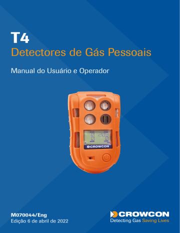 Crowcon T4 Portable Gas Detector Manual do usuário | Manualzz