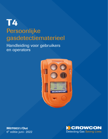 Crowcon T4 Portable Gas Detector Handleiding | Manualzz