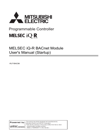 Mitsubishi Electric MELSEC iQ-R BACnet Module User Manual | Manualzz