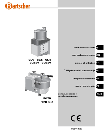 Bartscher 120831 Cutter T3N 3L Mode d'emploi | Manualzz