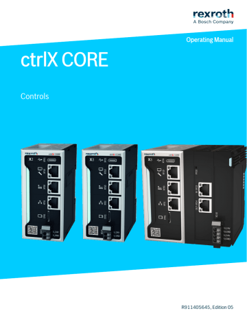 Bosch Rexroth R911405645 ctrlX CORE Controls Manual | Manualzz