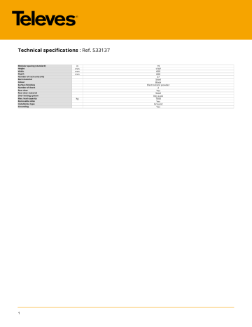Televes 19"-Rack Cabinet 37RU Specifications | Manualzz