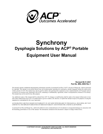 ACP Synchrony Dysphagia Solutions by ACP® Portable User Manual | Manualzz