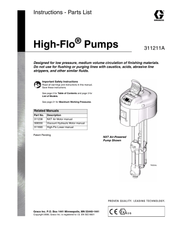 Graco 311211A - High-Flo Pumps Owner's Manual | Manualzz