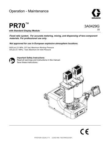 Graco 3A0429G - PR70 Owner's Manual | Manualzz