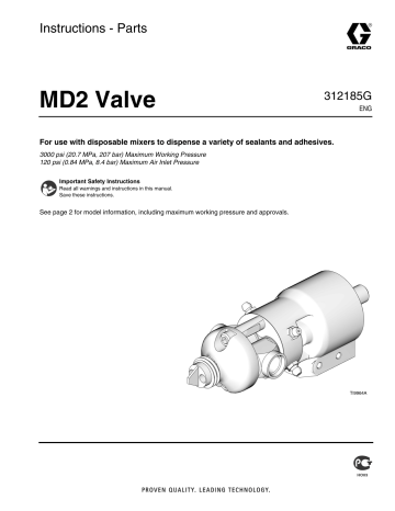 Graco 312185G - MD2 Valve Instructions | Manualzz