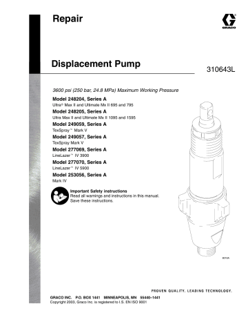 Graco 310643L - Displacement Pump Owner's Manual | Manualzz