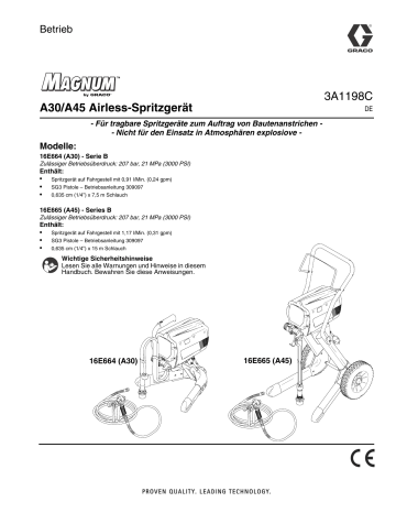 Graco 3A1198C - Magnum Pro Plus A30/Pro Plus A45 Airless Sprayer ...