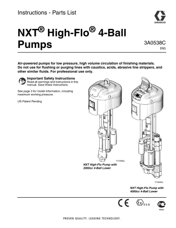 Graco 3A0538C, NXT Pneumatic High-Flo Pumps Instruction | Manualzz