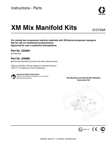 Graco 312749A, XM Mix Manifold Kits Instructions | Manualzz
