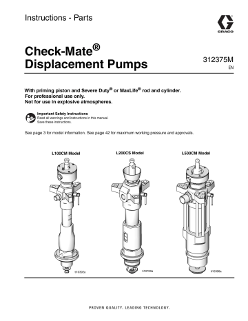 Graco 312375M - Check-Mate Lowers Instructions | Manualzz