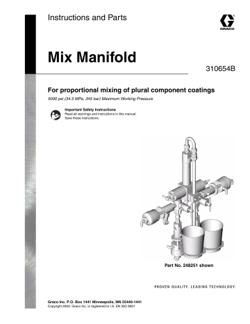 Graco 310654B Mix Manifold Owner's Manual | Manualzz