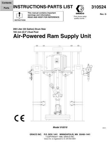 Graco 310524G Air-Powered Ram Supply Unit Owner's Manual | Manualzz