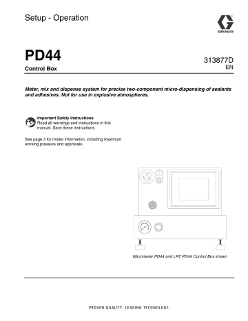 Graco 313877D, PD44 Control Box Owner's Manual | Manualzz