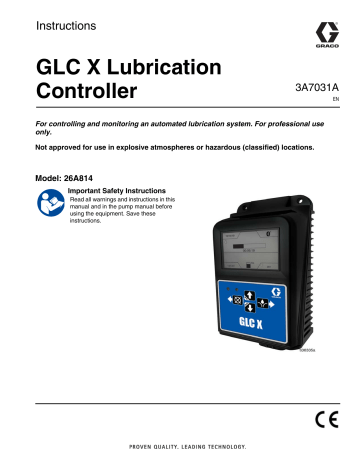 Graco 3A7031A, GLCX Lubrication Controller Instructions | Manualzz
