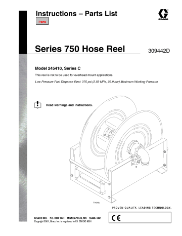 Graco 309442D Series 750 Hose Reel Owner's Manual | Manualzz
