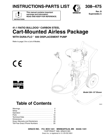 Graco 308475B Cart-Mounted Airless Package Owner's Manual | Manualzz