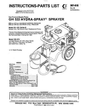 Graco 307615M GH 533 HYDRA-SPRAYER Owner's Manual | Manualzz