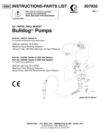 Graco 307932J Bulldog Pumps Owner's Manual | Manualzz