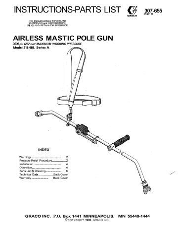 Graco 307655A AIRLESS MASTIC POLE GUN Owner's Manual | Manualzz