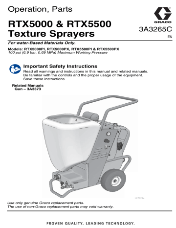 Graco 3A3265C, RTX5000, RTX5500 Texture Sprayers Owner's Manual | Manualzz
