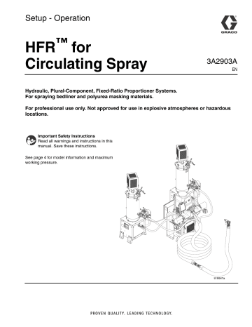 Graco 3A2903A - HFR for Circulating Spray Owner's Manual | Manualzz