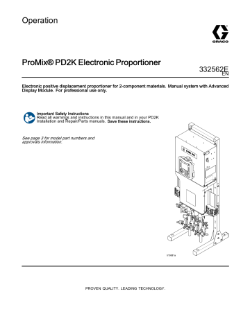 Graco 332562E, ProMix PD2K Electronic Proportioner Owner's Manual ...