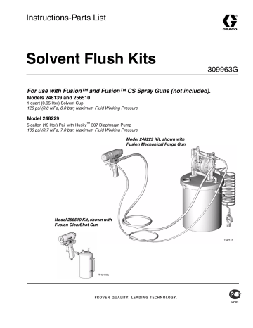 Graco 309963G, Solvent Flush Kits Owner's Manual | Manualzz