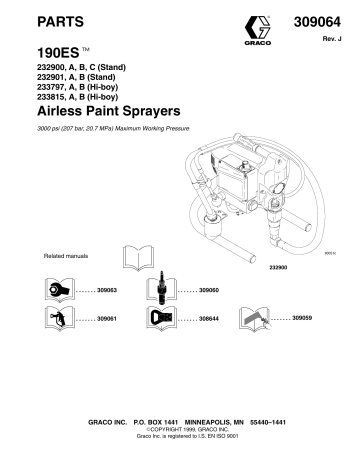 Graco 309064J 190ES Airless Paint Sprayer Parts, Stand & Hi-boy Owner's manual | Manualzz