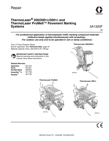 Graco 3A1320F, ThermoLazer 200/200TC/300TC and Thermolazer ProMelt ...
