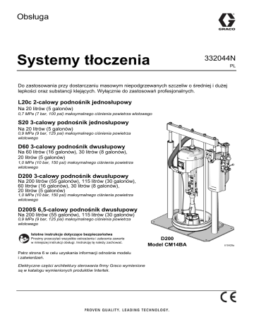 Graco 332044N, Systemy tłoczenia, Obsługa instrukcja | Manualzz