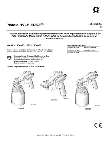 Graco 313339G - HVLP EDGE Gun El manual del propietario | Manualzz