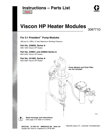 Graco 308771D Viscon HP Heater Modules Owner's Manual | Manualzz