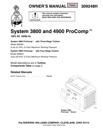 Graco 309248H Sherwin Williams System 3800 and 4900 ProComp Owner's ...