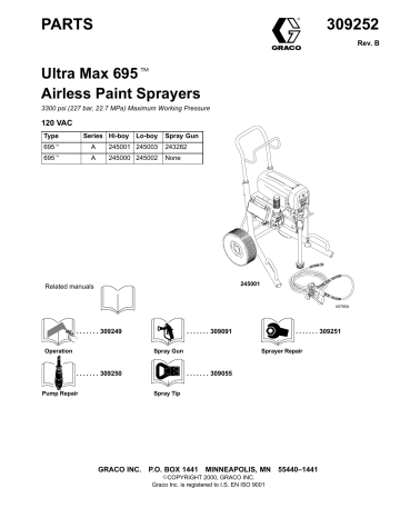 Graco 3092552B Ultra Max 695 Parts Owner's manual | Manualzz