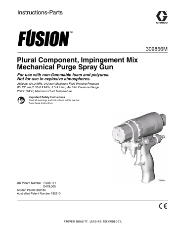 Graco 309856M Fusion Plural Component, Impingement Mix, Mechanical ...