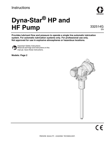 Graco 332514G Electric DynaStar HP and HF Pump Instructions | Manualzz